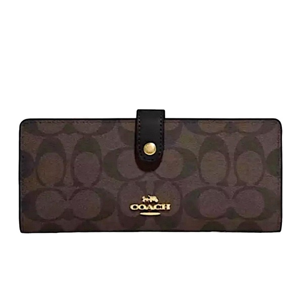 Coach | Bags | Nwt Coach Slim Long Wallet In Signature Canvas ...